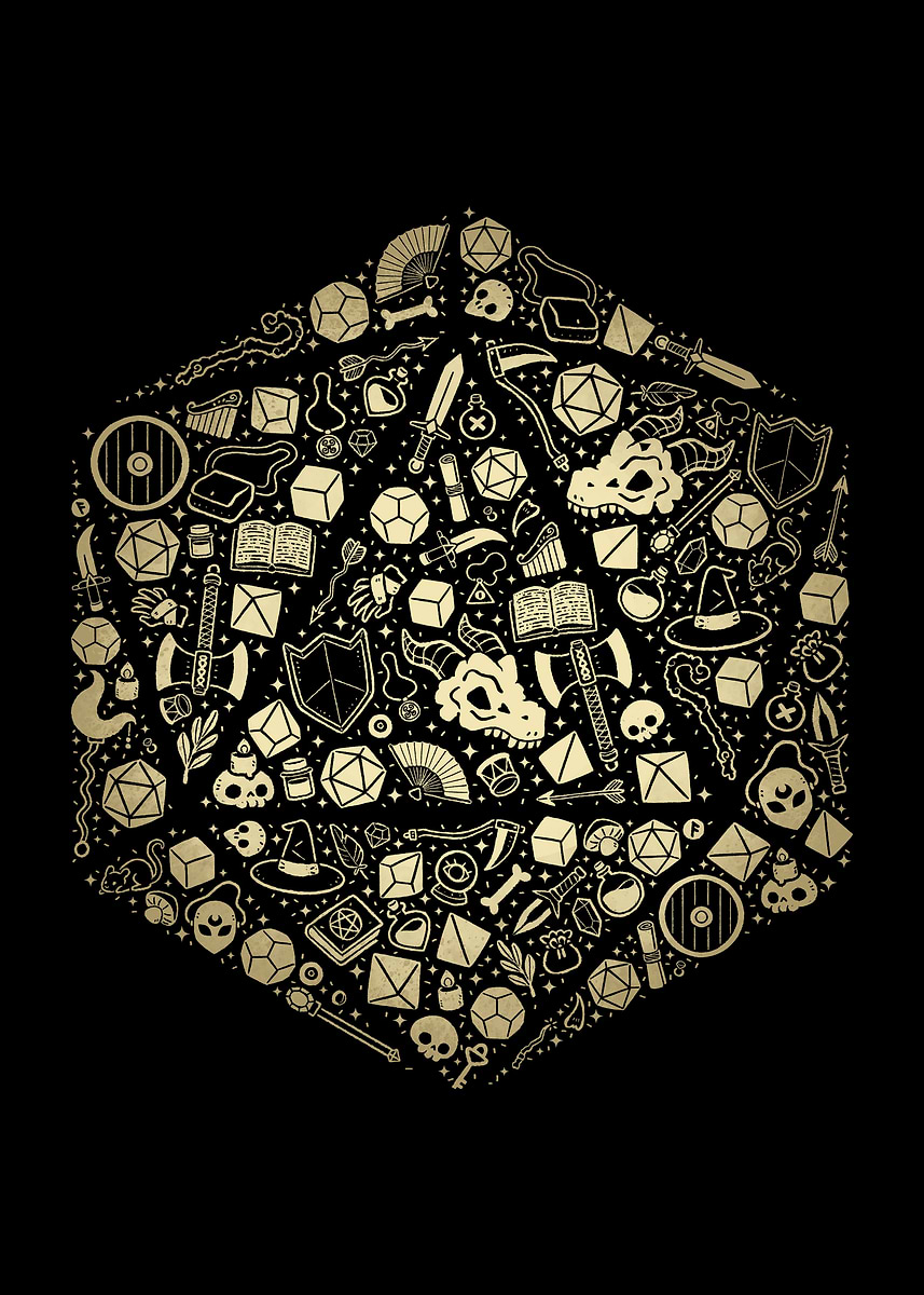 'Dnd d20 Doodle' Poster, picture, metal print, paint by xMorfina Elisa ...