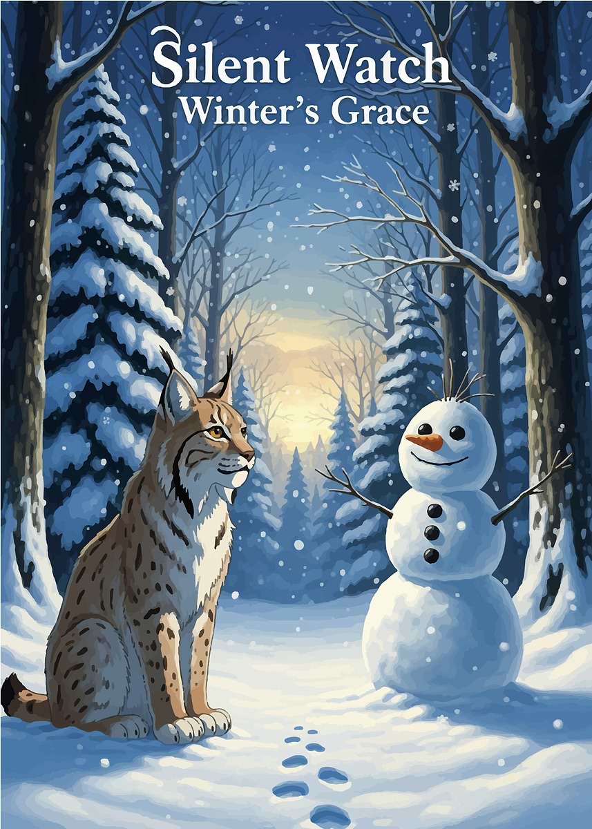 'Silent Watch: Winter's Grace' Poster, picture, metal print, paint by ...