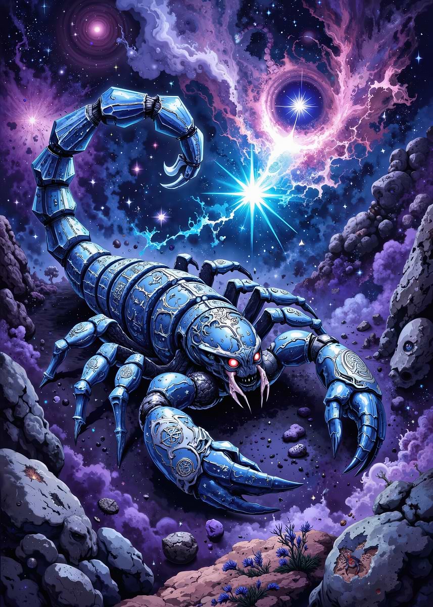 'Cosmic Scorpion Fantasy Art' Poster, picture, metal print, paint by ...