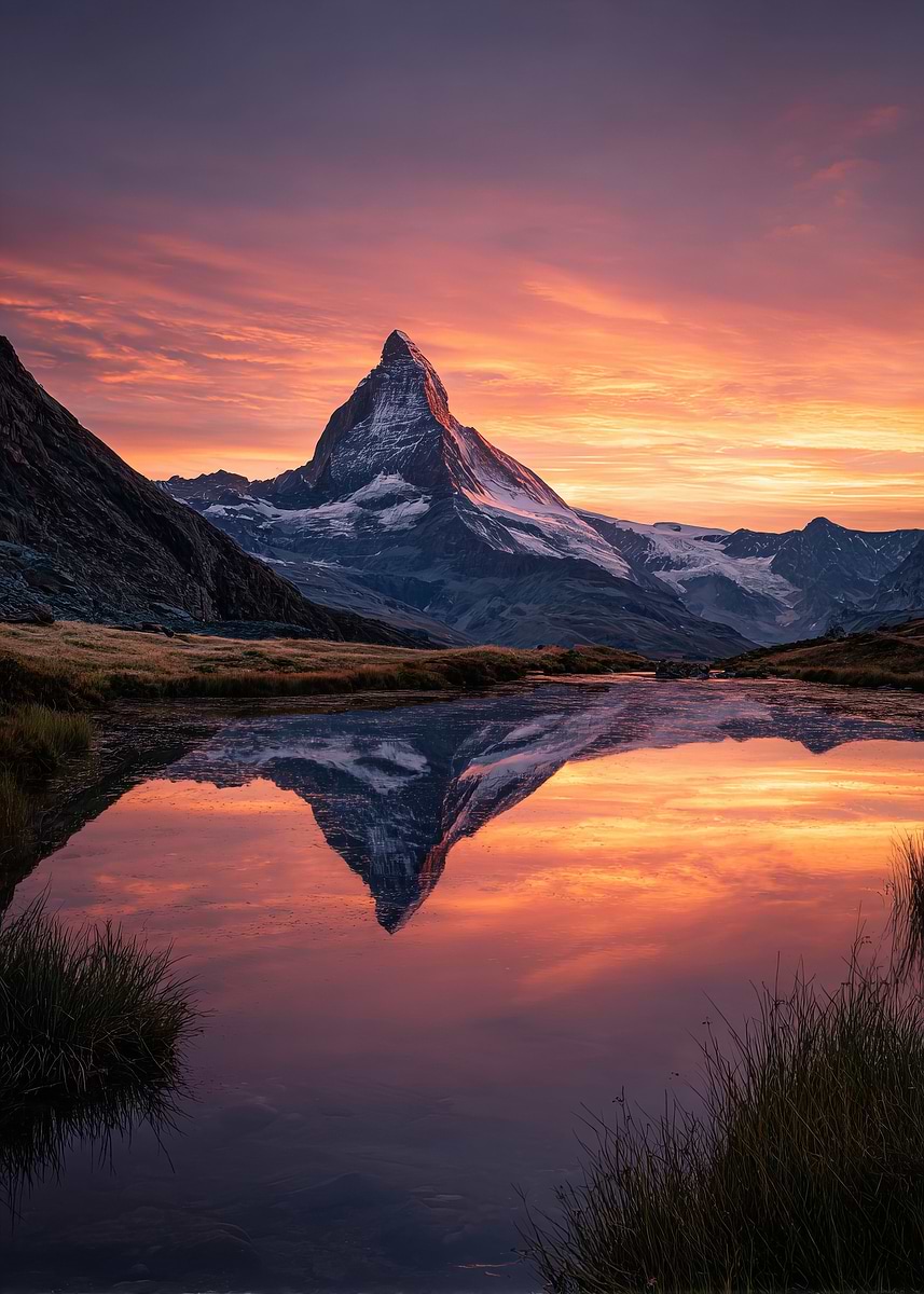 'Matterhorn Reflection at Sunrise' Poster, picture, metal print, paint ...