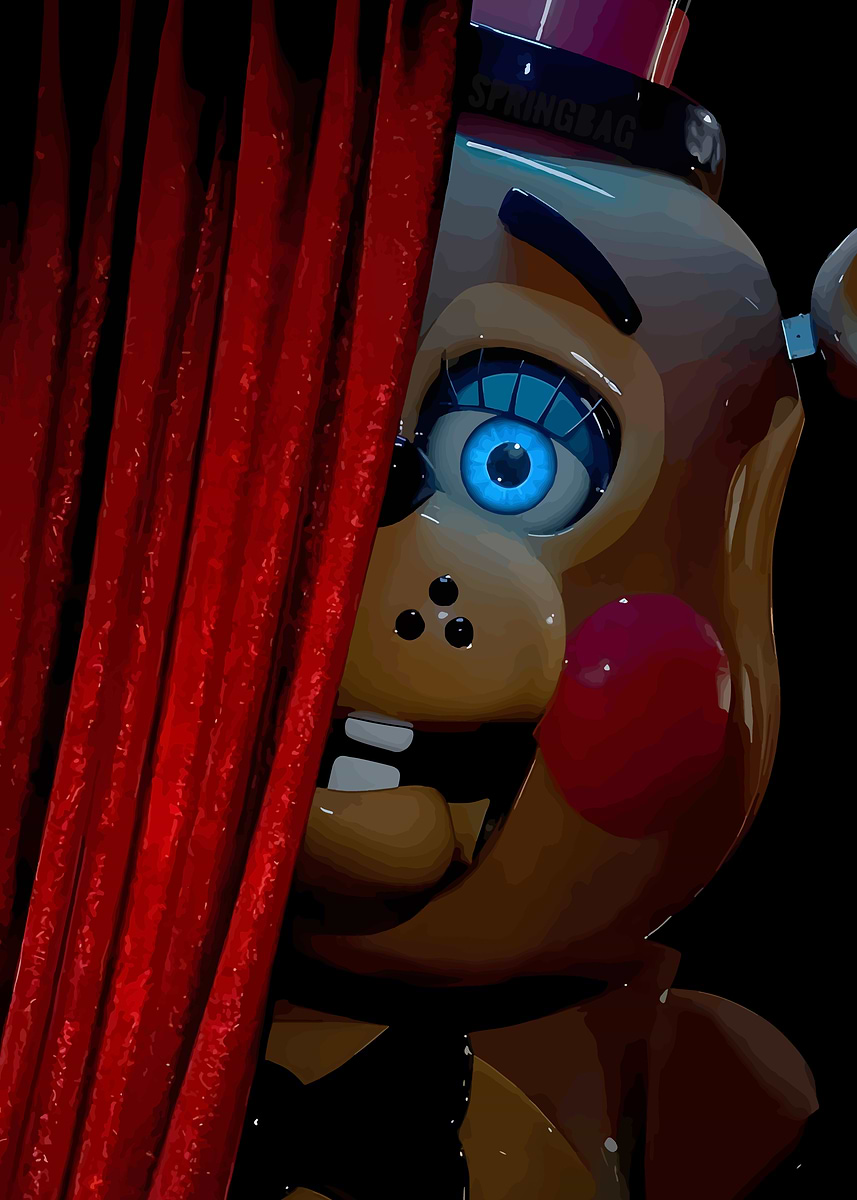 'Animatronic Peek Behind Curtain' Poster, picture, metal print, paint ...