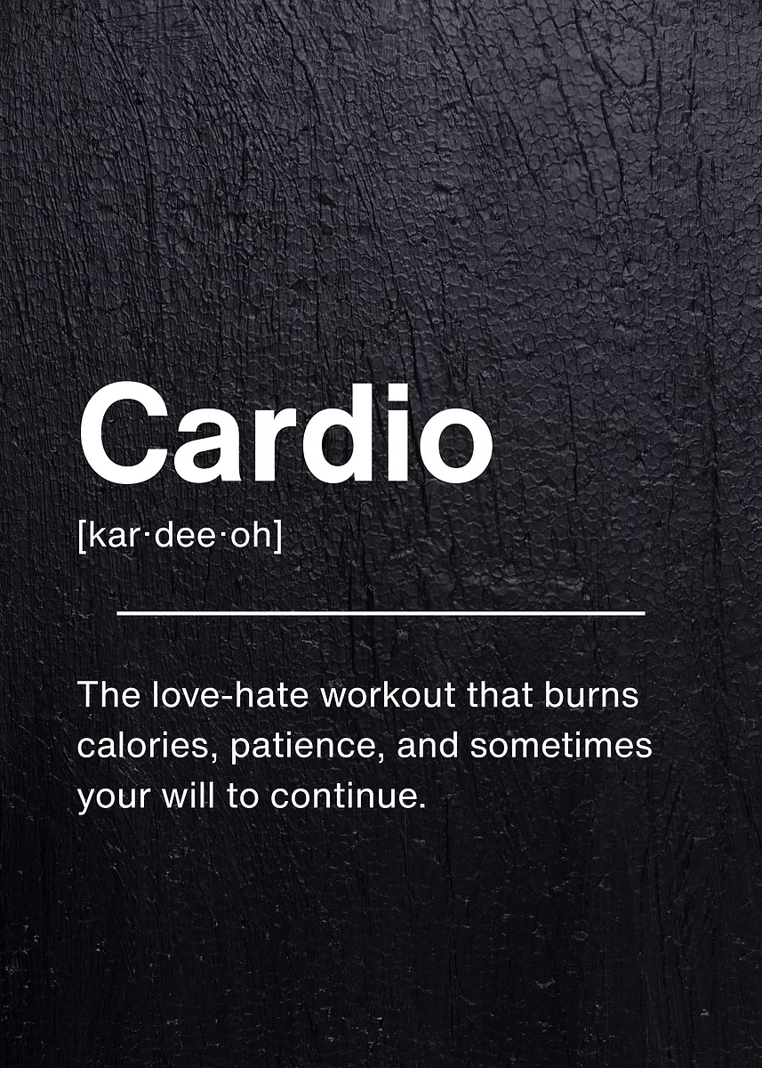 'Cardio Funny Workout Definition ' Poster, picture, metal print, paint ...