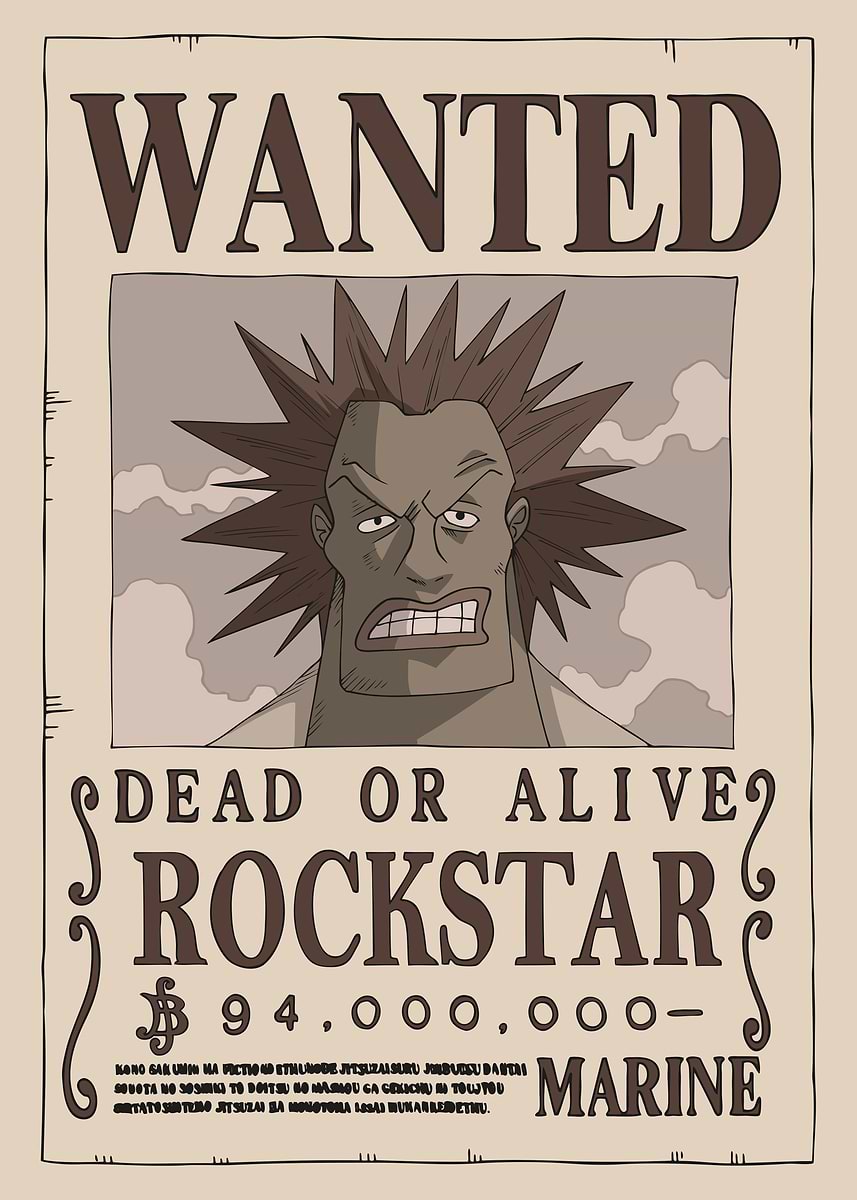 'Rockstar Wanted' Poster, picture, metal print, paint by One Piece US ...