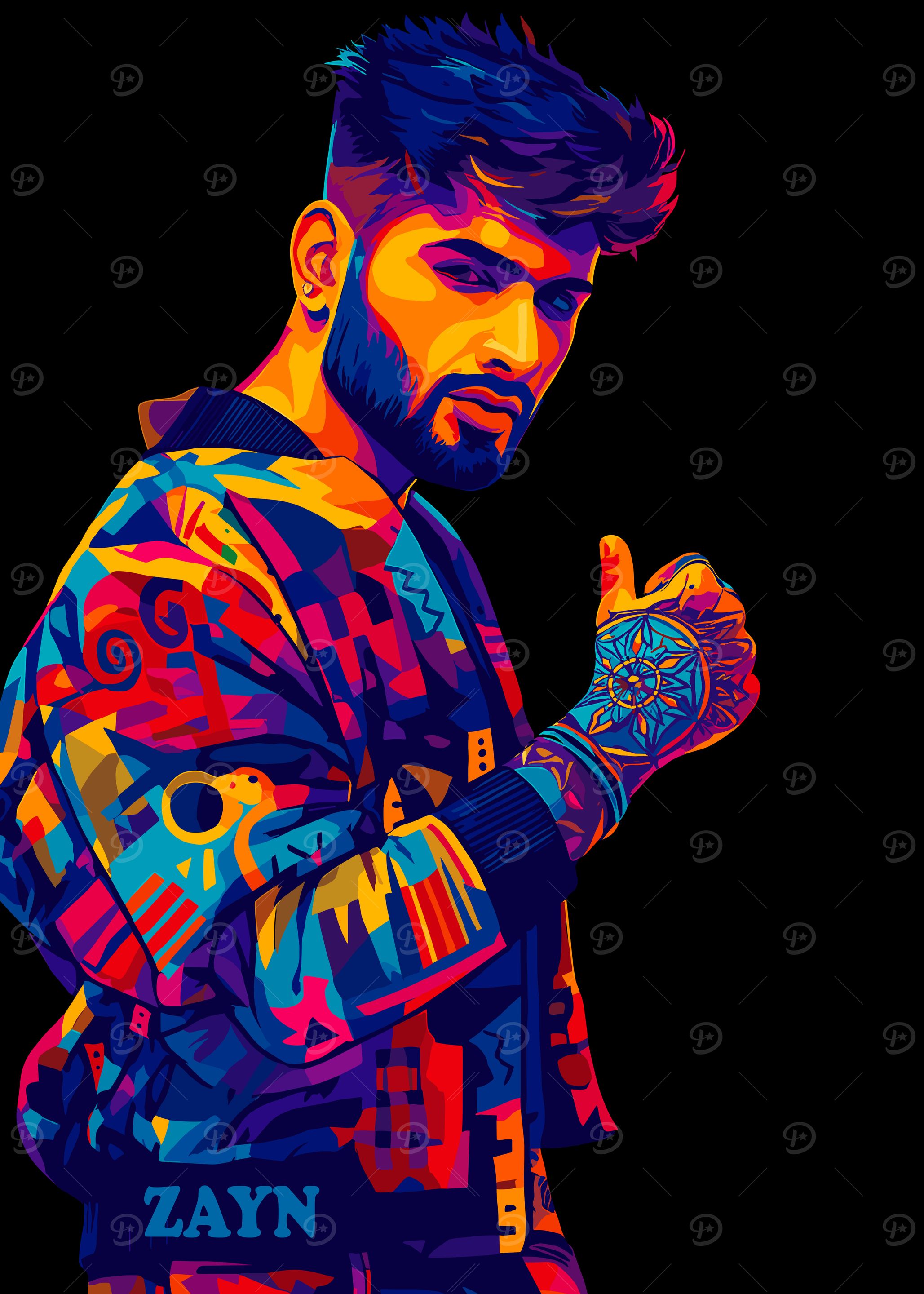 'Zayn Malik Pop Art Portrait' Poster, picture, metal print, paint by ...