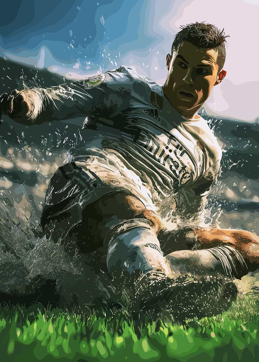 'Cr7 in Action poster' Poster, picture, metal print, paint by Vzatasha ...