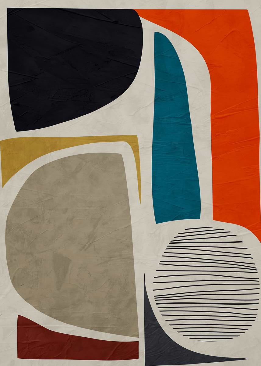 'Abstract Geometric Shapes Art' Poster, picture, metal print, paint by ...