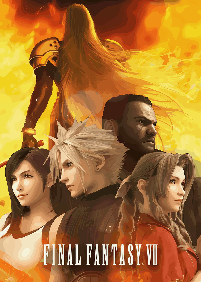 'Final Fantasy VII Group Portrait' Poster, picture, metal print, paint ...