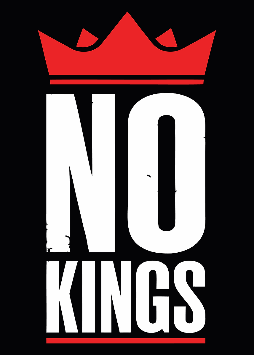 'No Kings Graphic with Crown' Poster, picture, metal print, paint by ...