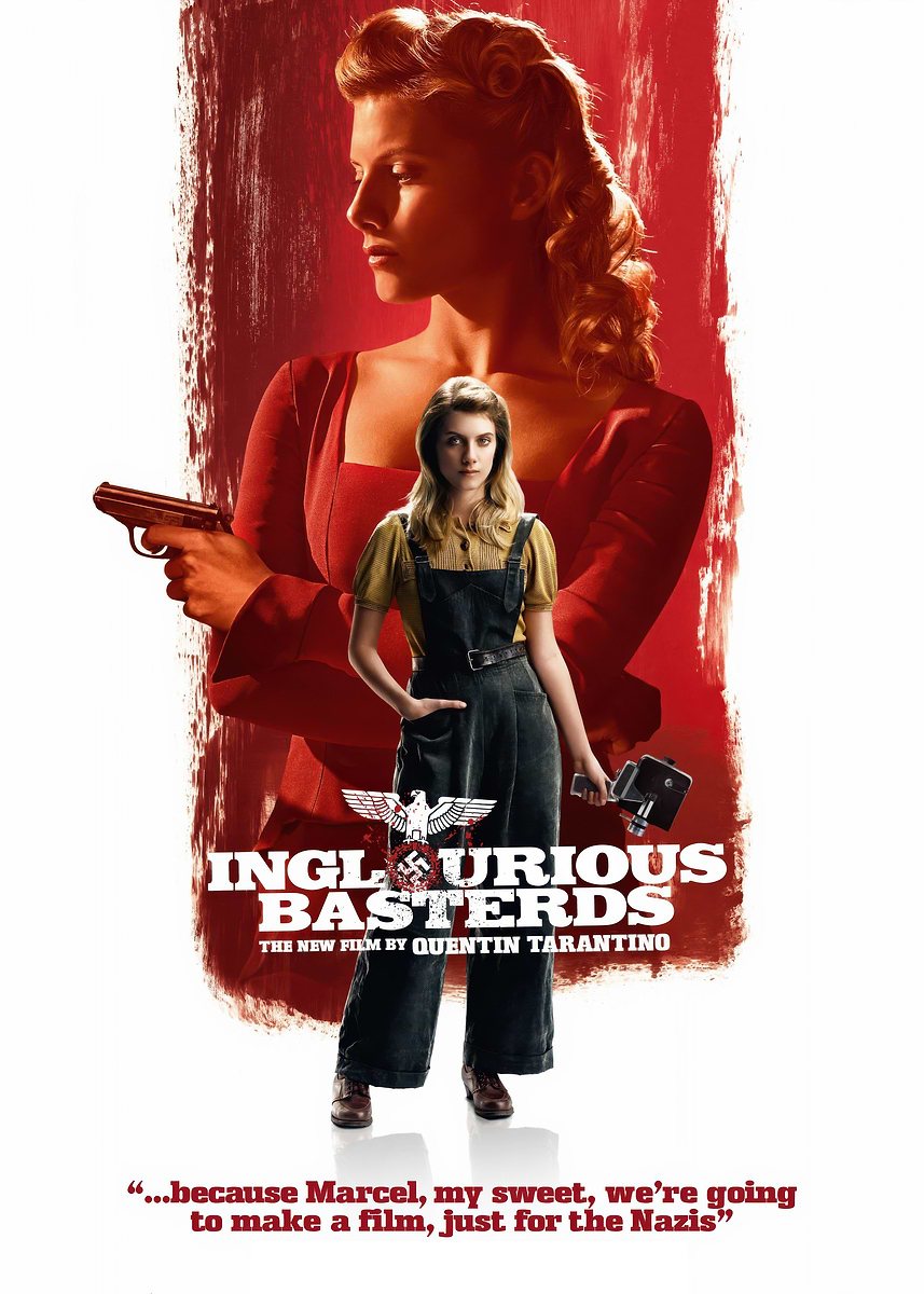 'Inglourious Basterds Movie Poster' Poster, picture, metal print, paint by M four | Displate