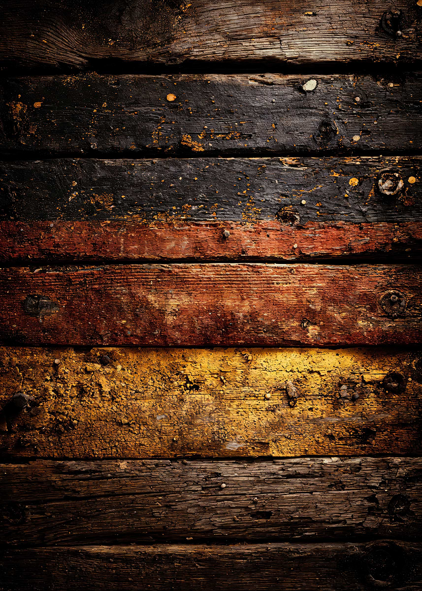 'Distressed Wood: German Flag' Poster, picture, metal print, paint by ...