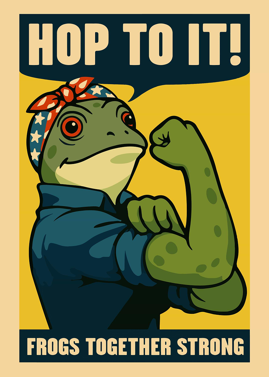 'Portland Frog - Frogs Together Strong - HOP TO IT!' Poster, picture ...
