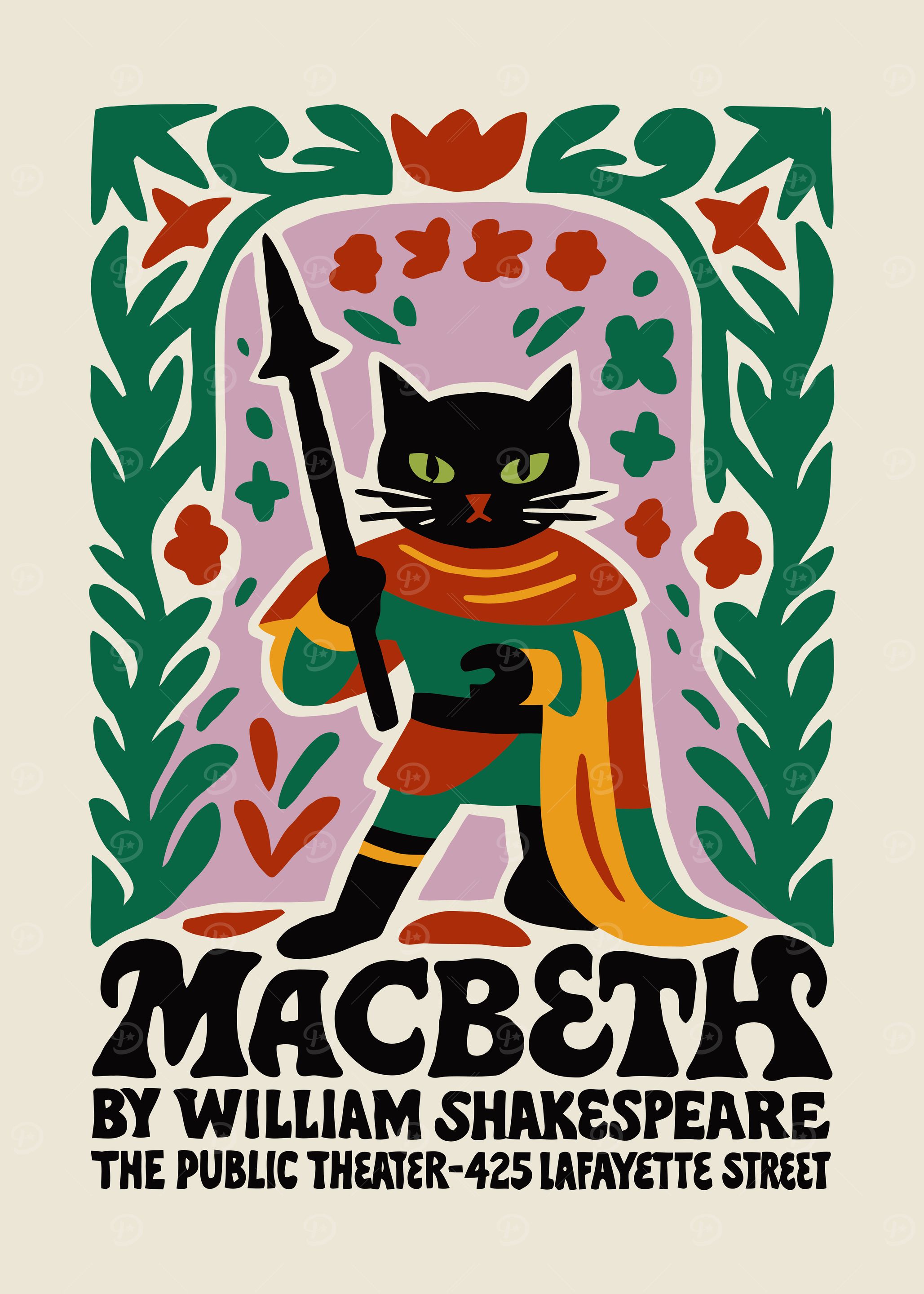 'Macbeth Cat Poster' Poster, picture, metal print, paint by ...