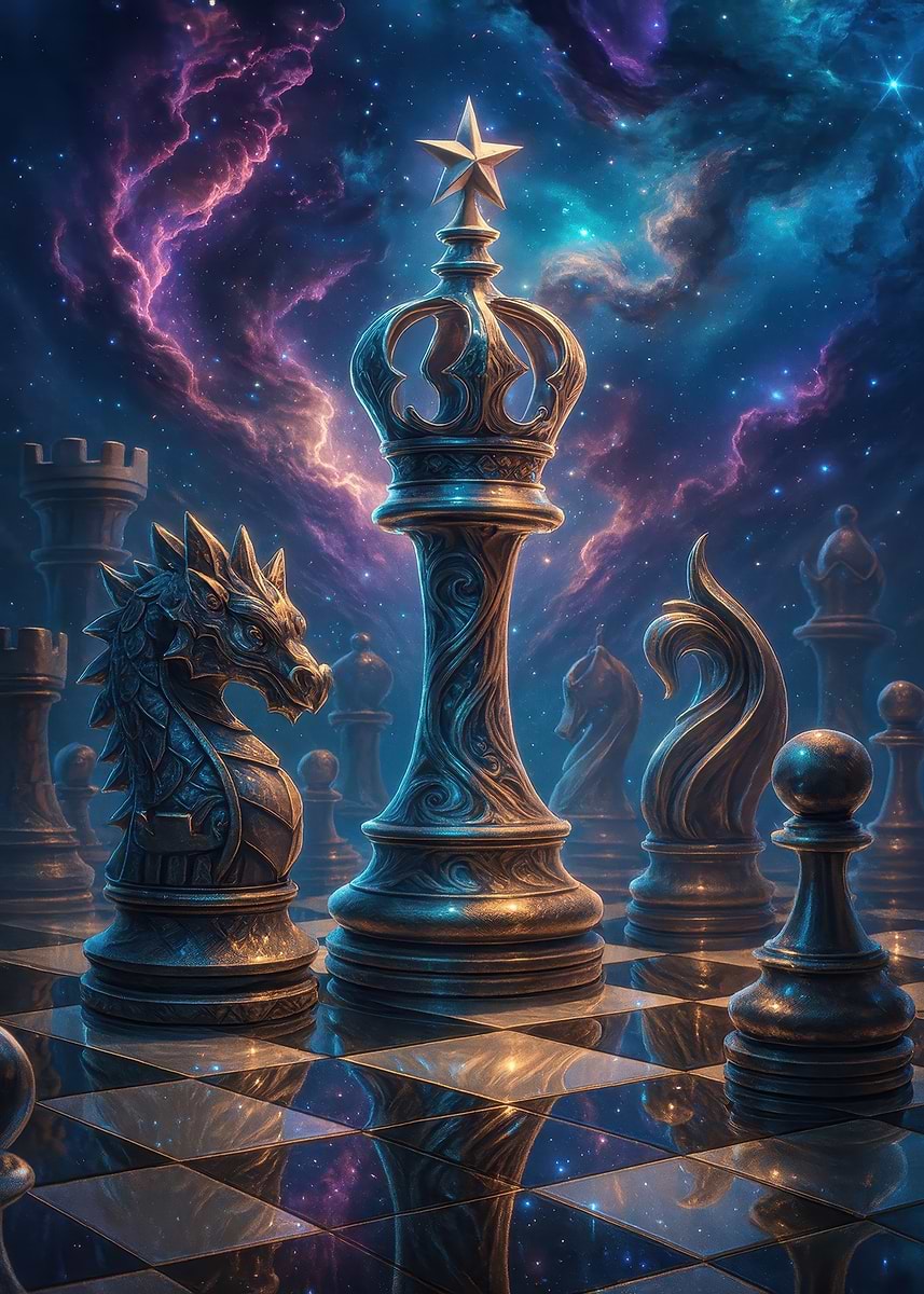 'Cosmic Chess Game' Poster, picture, metal print, paint by Creative YS ...