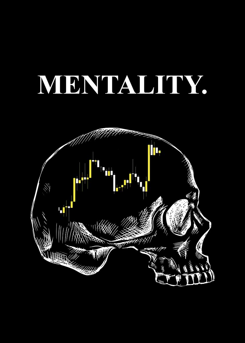 'Mentality Skull Trading Chart' Poster, picture, metal print, paint by ...