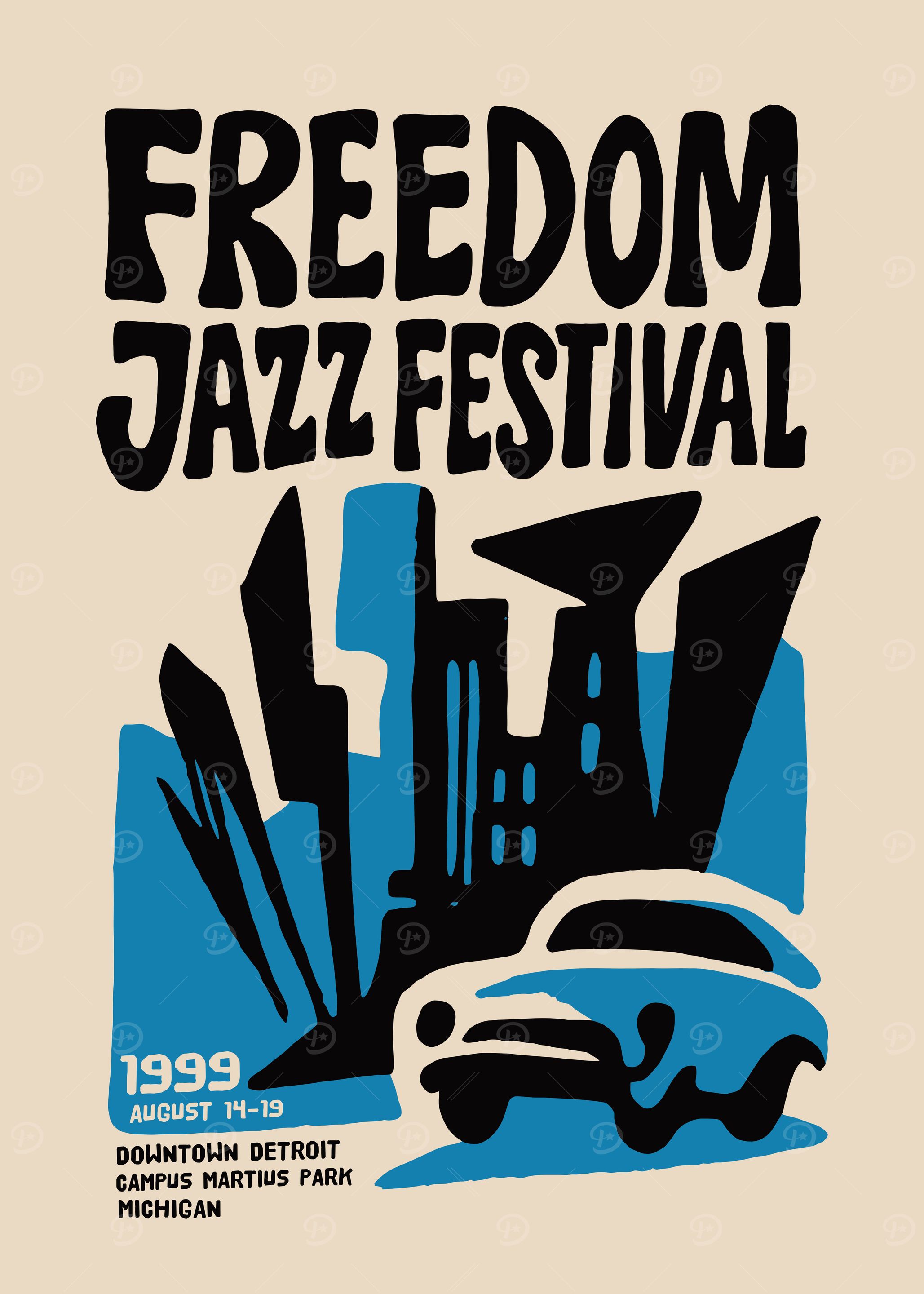 'Freedom Jazz Festival 1999 Poster' Poster, picture, metal print, paint ...