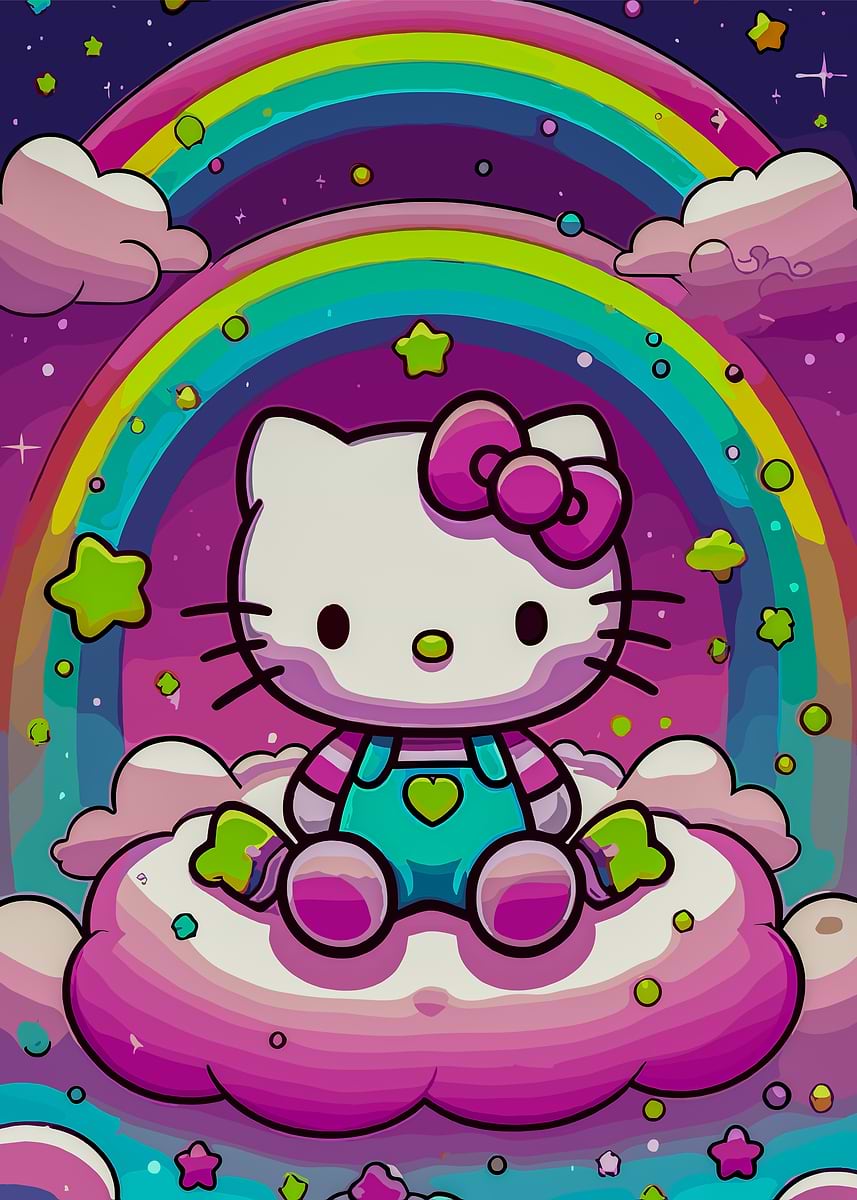 'Cute Hello Kitty Poster' Poster, picture, metal print, paint by ...