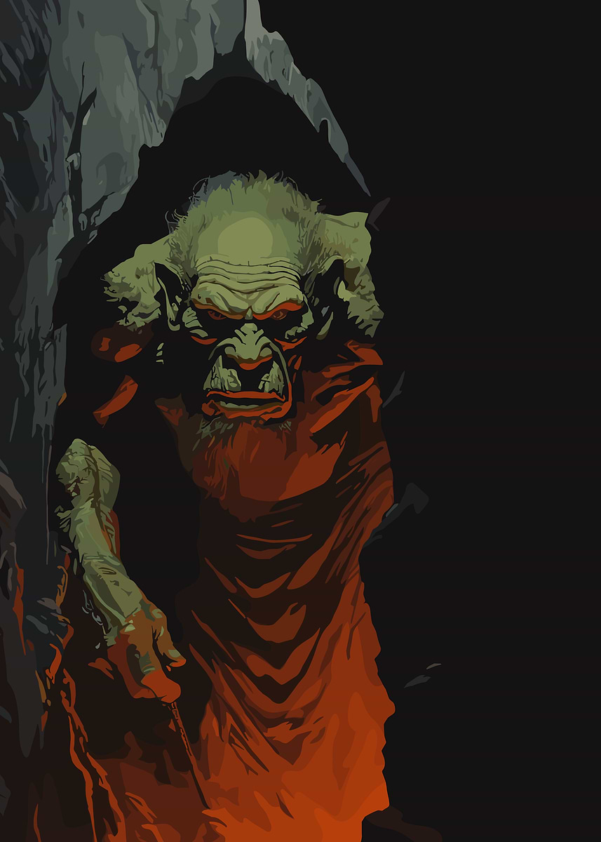 'Cave Troll Illustration' Poster, picture, metal print, paint by Rahayu ...