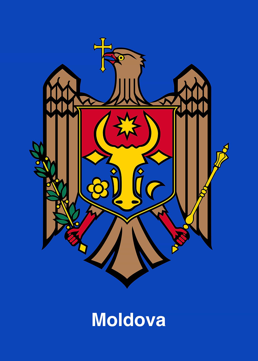 'Moldova Coat of Arms Illustration' Poster, picture, metal print, paint ...