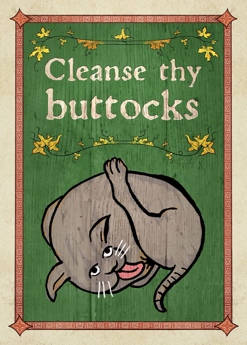 'Cleanse Thy Buttocks' Poster, picture, metal print, paint by Kingdom ...