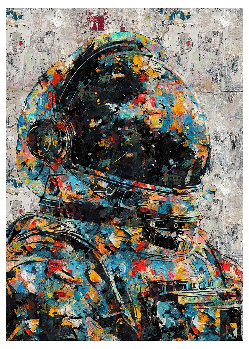 'Abstract Astronaut Painting' Poster, picture, metal print, paint by ...