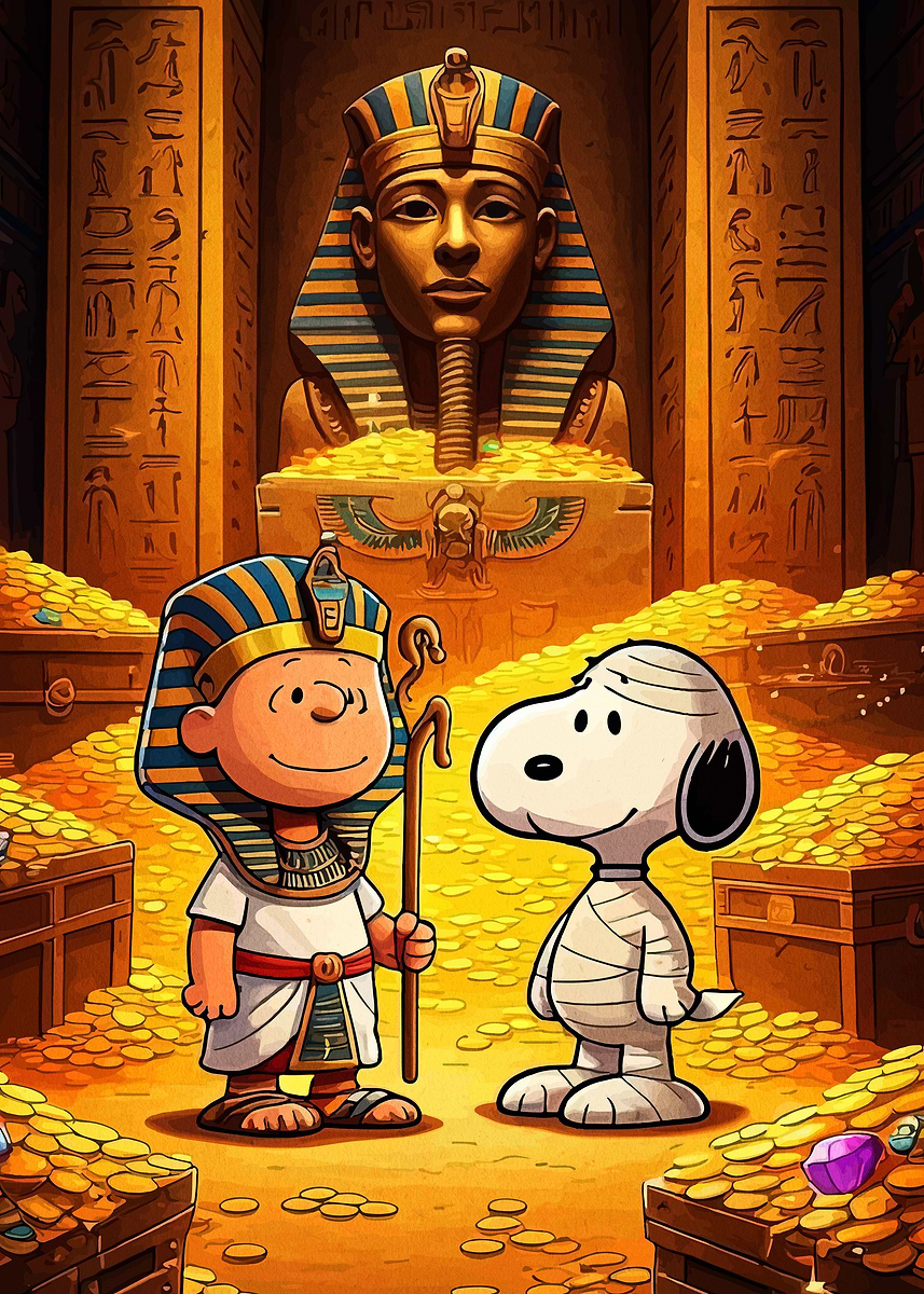 'Charlie Brown and Snoopy in Egypt' Poster, picture, metal print, paint ...