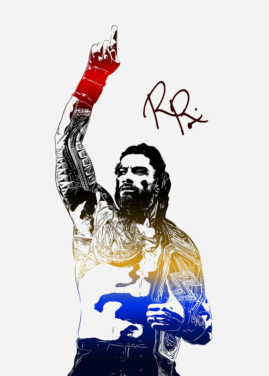 'Roman Reigns Illustration' Poster, picture, metal print, paint by ART ...