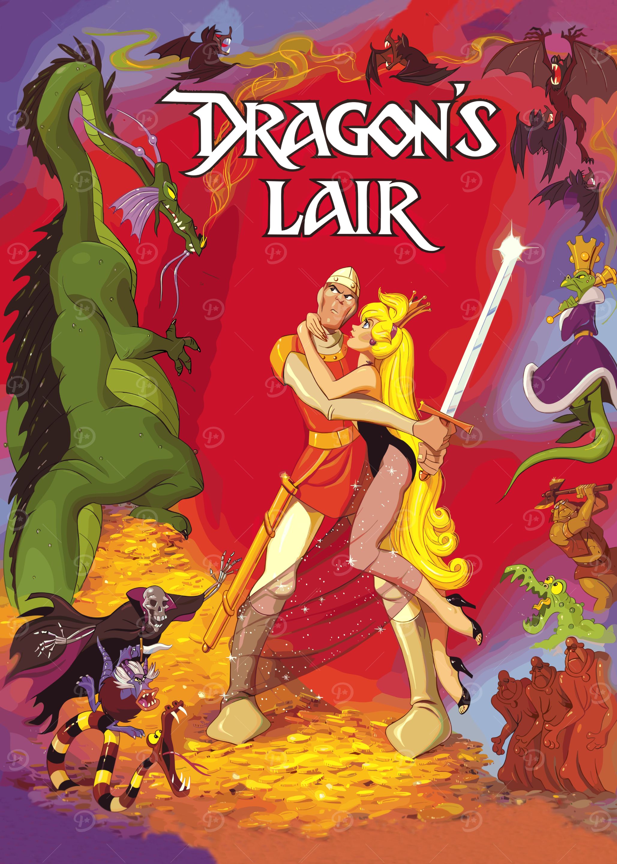 'Dragon's Lair Game Poster' Poster, picture, metal print, paint by mr ...