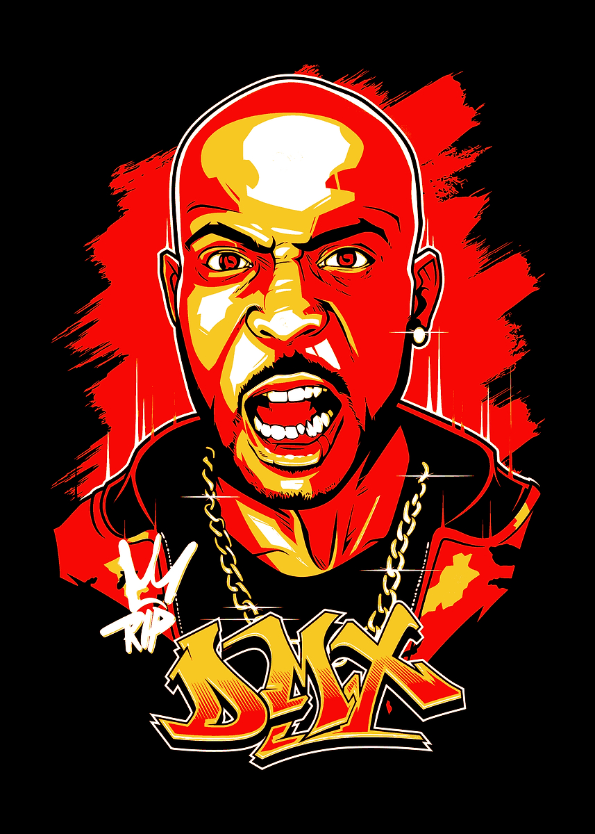 'DMX Portrait Illustration' Poster, picture, metal print, paint by ...