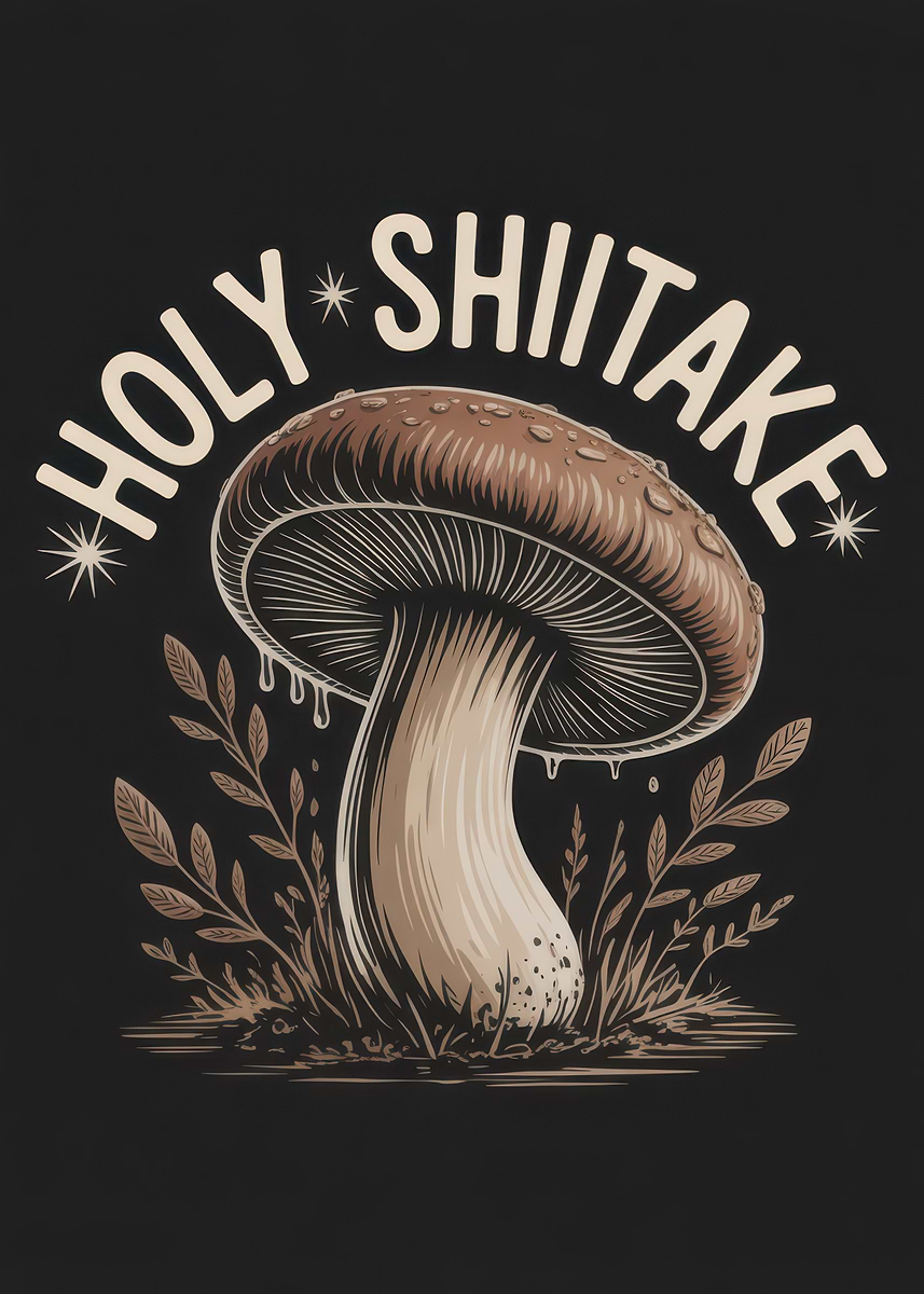 'Holy Shiitake Mushroom' Poster, picture, metal print, paint by ...