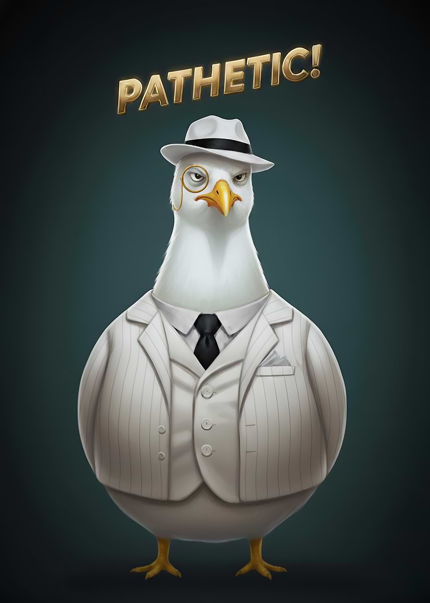 'Pathetic Skeptical Seagull' Poster, picture, metal print, paint by ...
