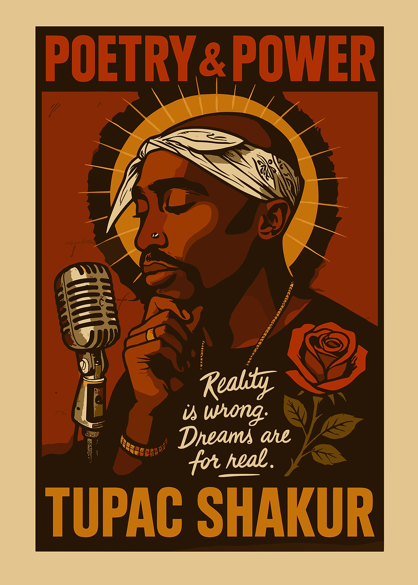 'Tupac Shakur: Poetry & Power' Poster, picture, metal print, paint by ...