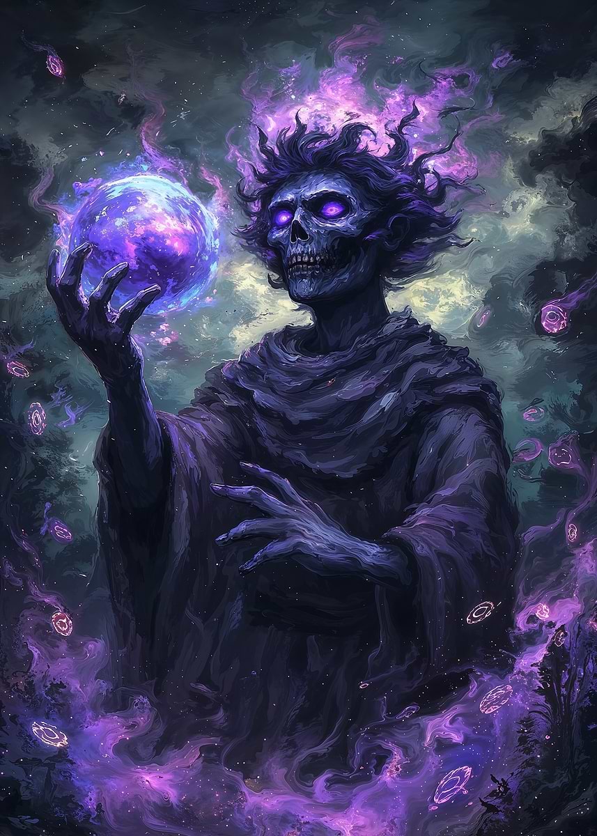 'Necromancer with Orb of Power' Poster, picture, metal print, paint by ...