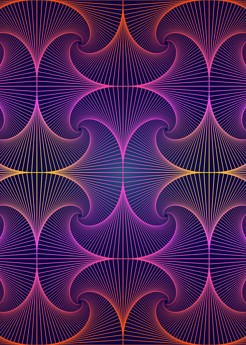 'Vibrant geometric Zentangle pattern with hypnotic symmetry and ...