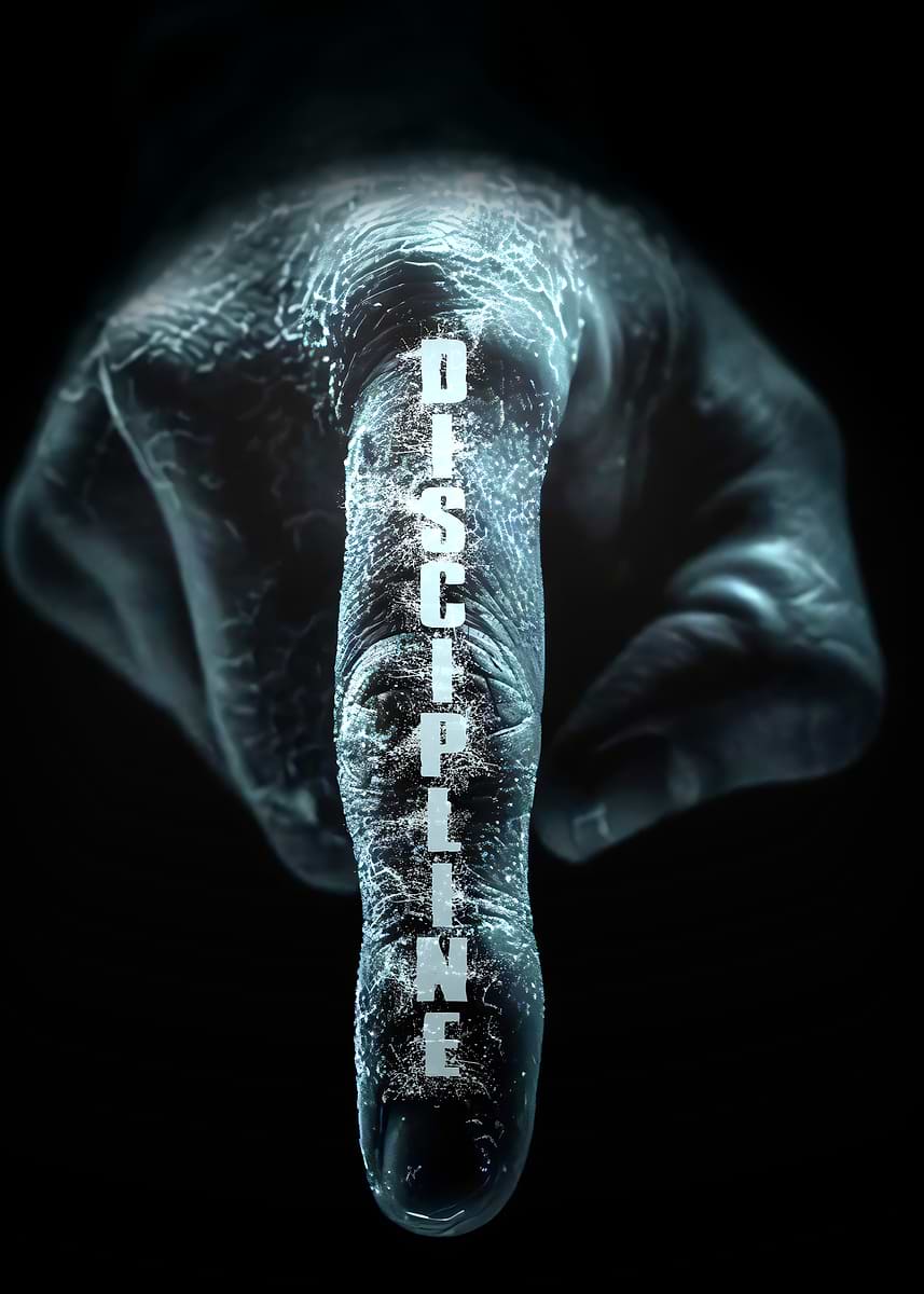 'Discipline Hand Illustration' Poster, picture, metal print, paint by ...