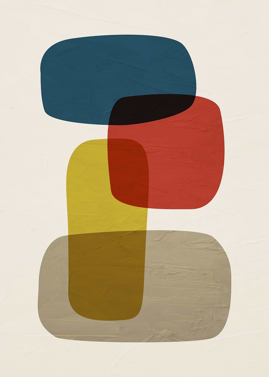 'Abstract Geometric Shapes Art' Poster, picture, metal print, paint by ...