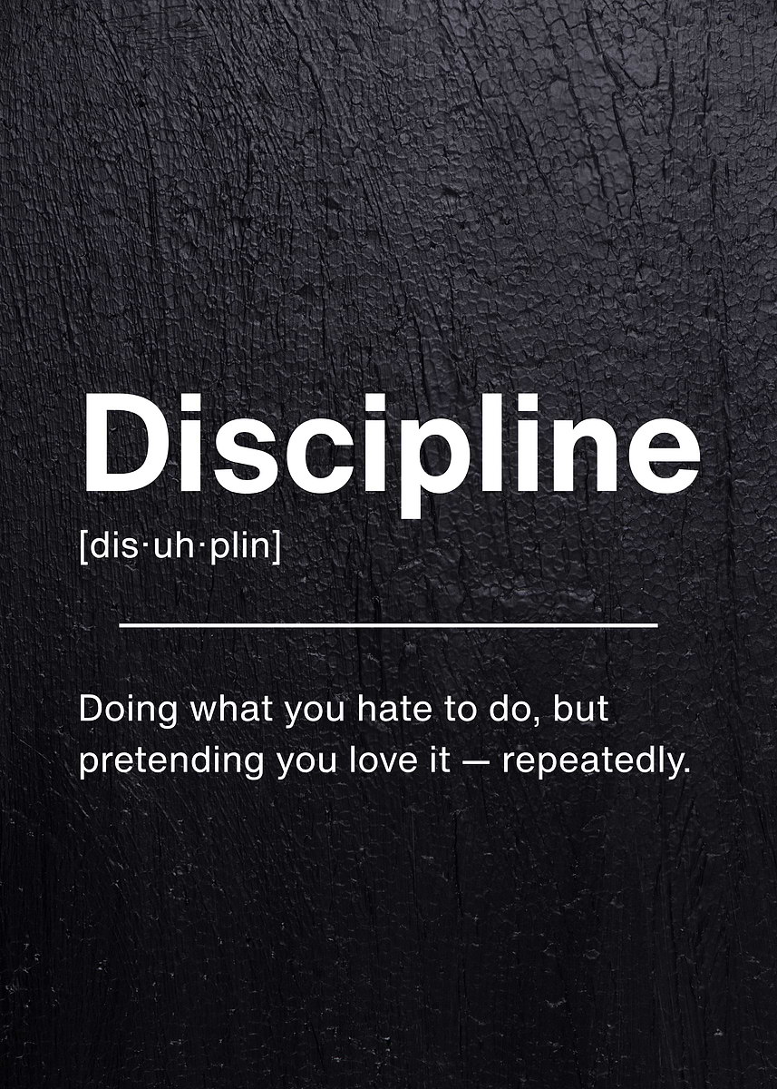 'Discipline Funny Definition ' Poster, picture, metal print, paint by ...