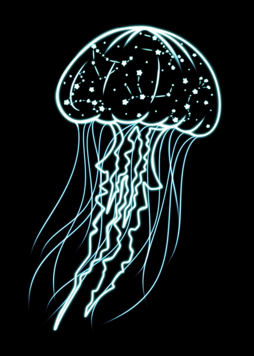 'Celestial Jellyfish' Poster, picture, metal print, paint by Loobs ...