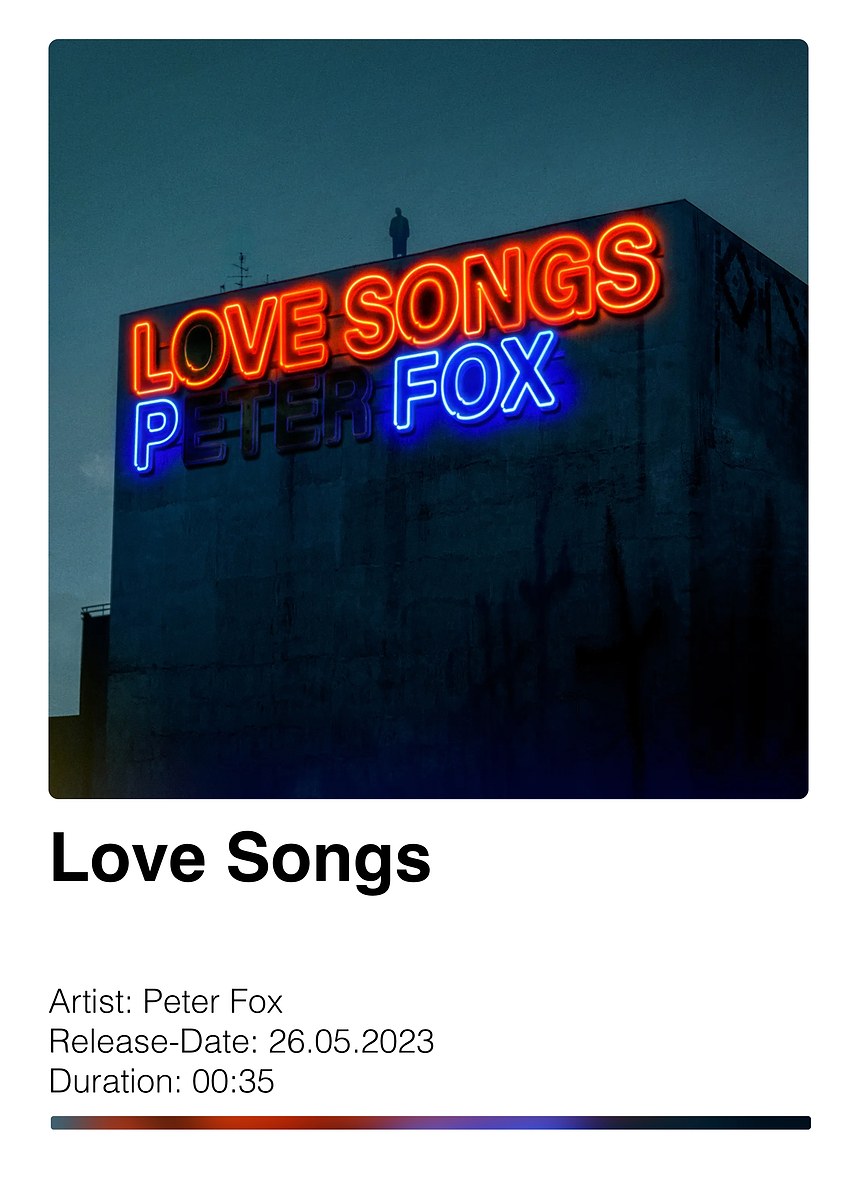 'Peter Fox - Love Songs Album Cover' Poster, picture, metal print ...