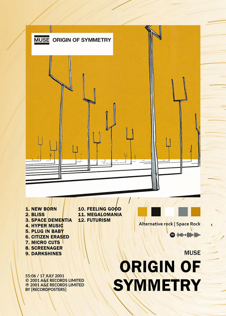 'Muse - Origin of Symmetry Album Cover' Poster, picture, metal print ...