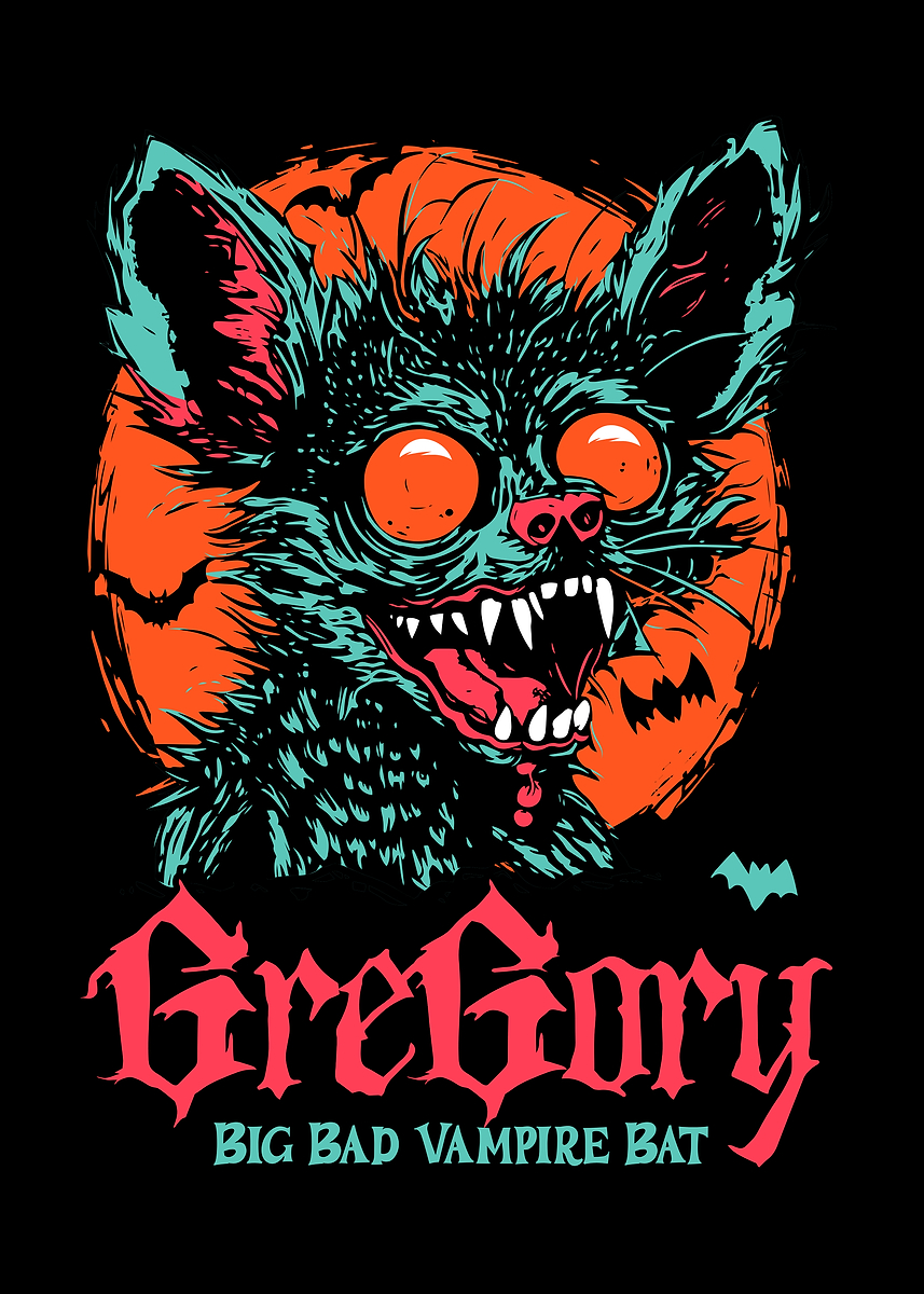 'Gregory Big Bad Vampire Bat' Poster, picture, metal print, paint by ...