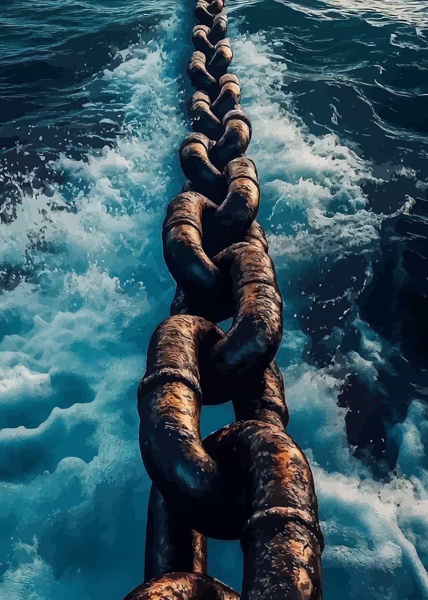 'Chain in the Ocean' Poster, picture, metal print, paint by LAWANG_SEWU ...