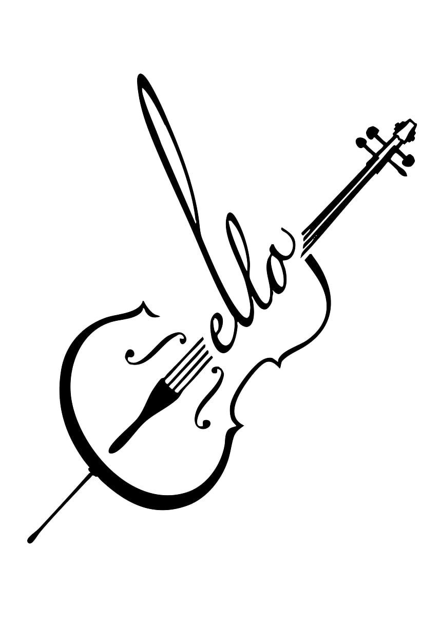 'Cello Musical Instrument Black and White' Poster, picture, metal print ...