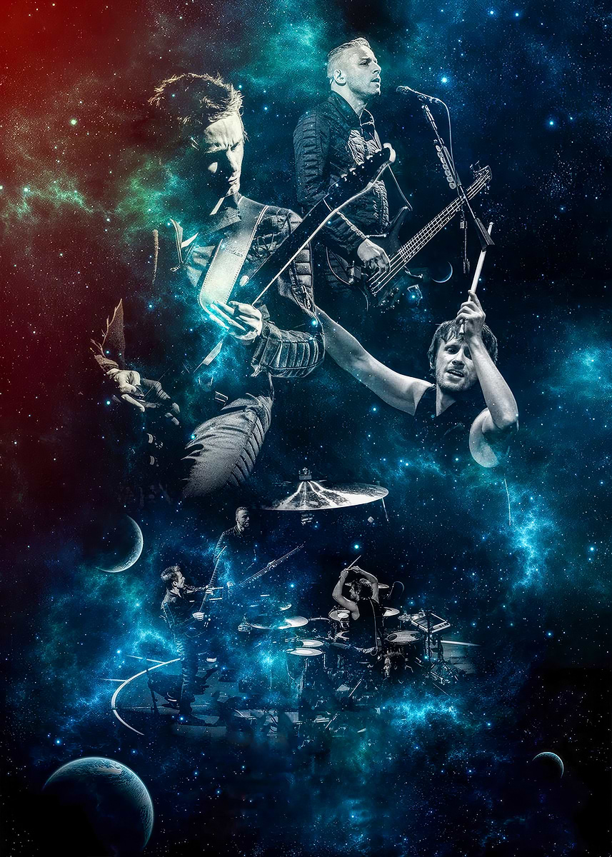 'Muse Band in Space Poster' Poster, picture, metal print, paint by ...