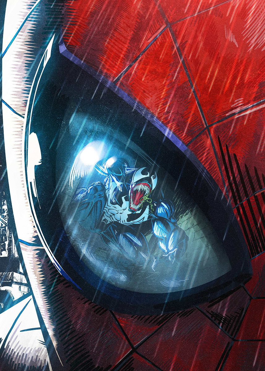 'Spider-Man vs. Venom: Reflected Terror' Poster, picture, metal print ...