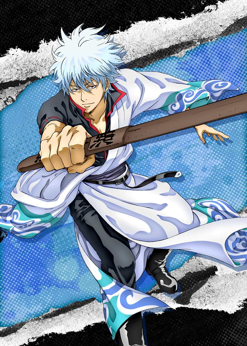 'Gintoki Sakata Magazine Portrait' Poster, picture, metal print, paint ...