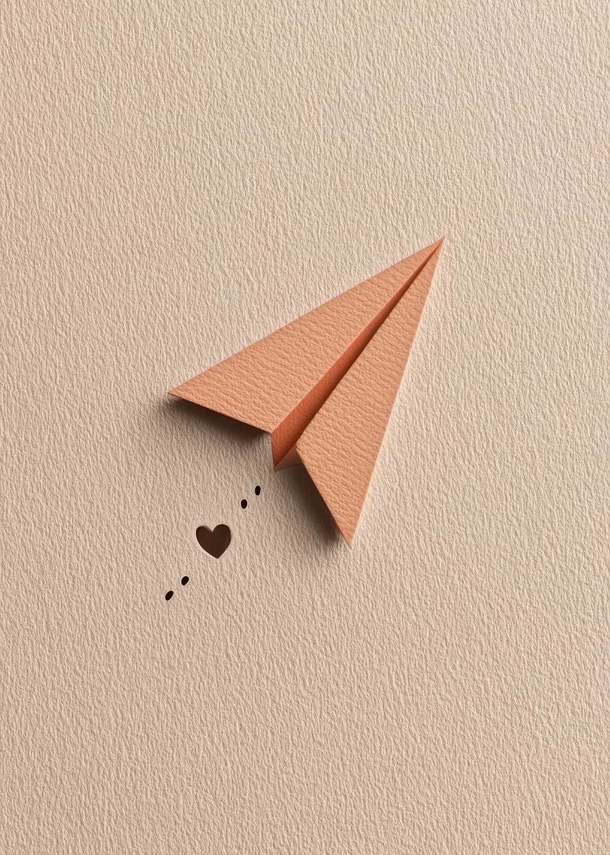 'Paper Airplane Heart Trail' Poster, picture, metal print, paint by ...