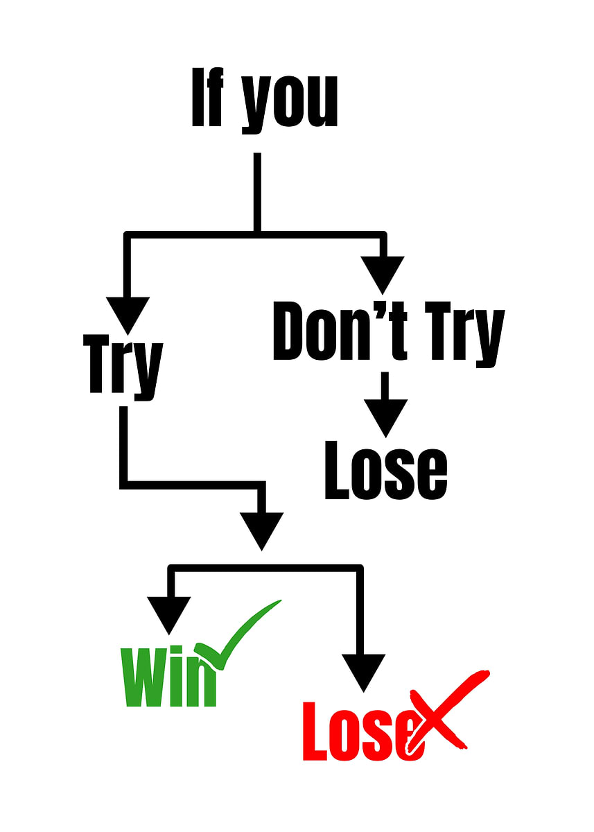 'Decision Flowchart: Try or Don't Try' Poster, picture, metal print ...