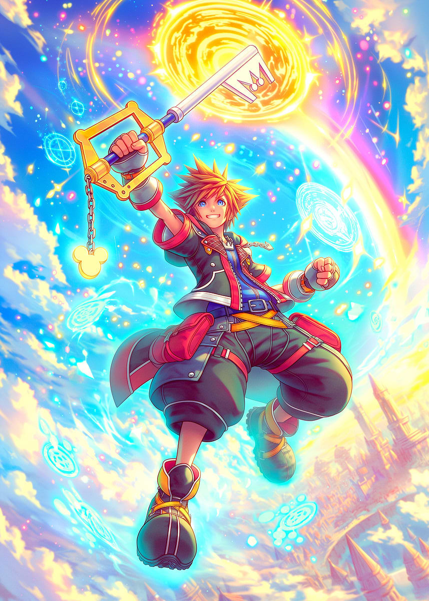 'Kingdom Hearts Sora Keyblade Artwork' Poster, picture, metal print ...