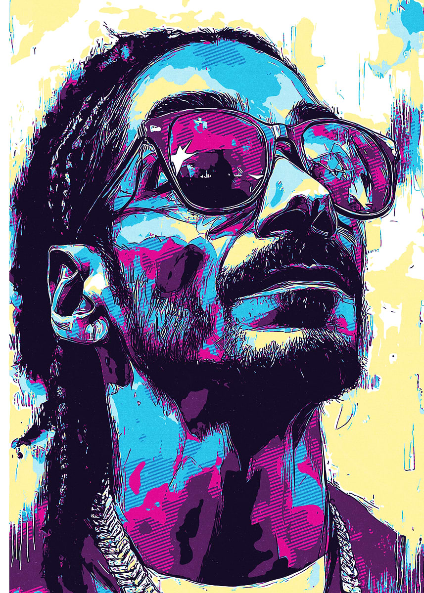 'Snoop Dogg Colorful Portrait' Poster, picture, metal print, paint by ...