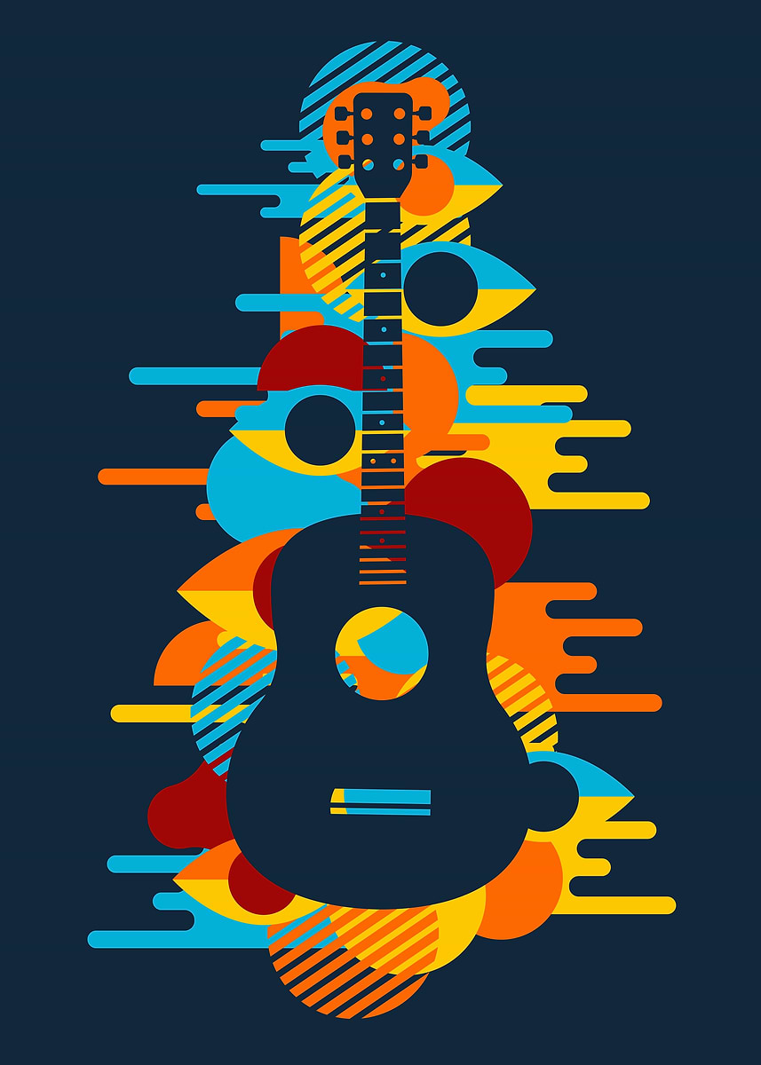 'Abstract Guitar Art' Poster, picture, metal print, paint by Adam ...